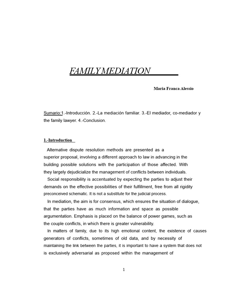 Family Mediation | PDF | Mediation | Negotiation