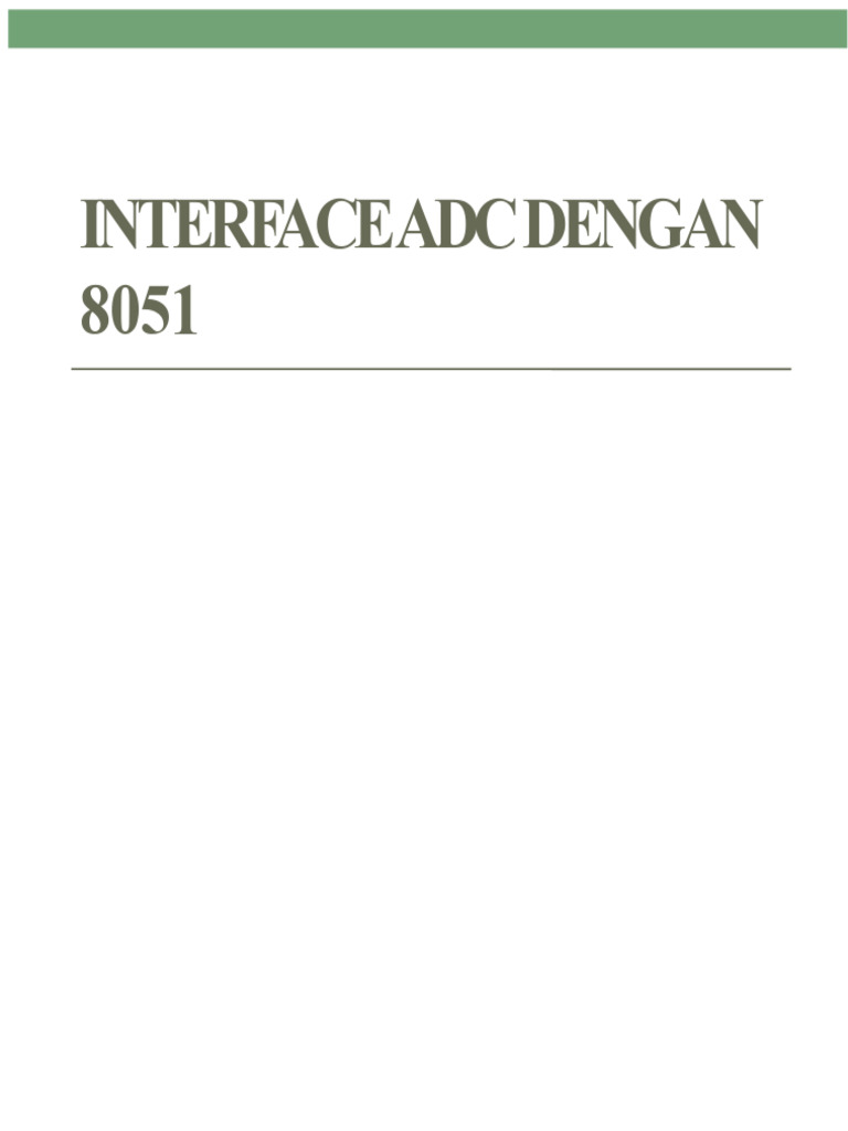 Interface ADC dan DAC dengan 8051 | PDF