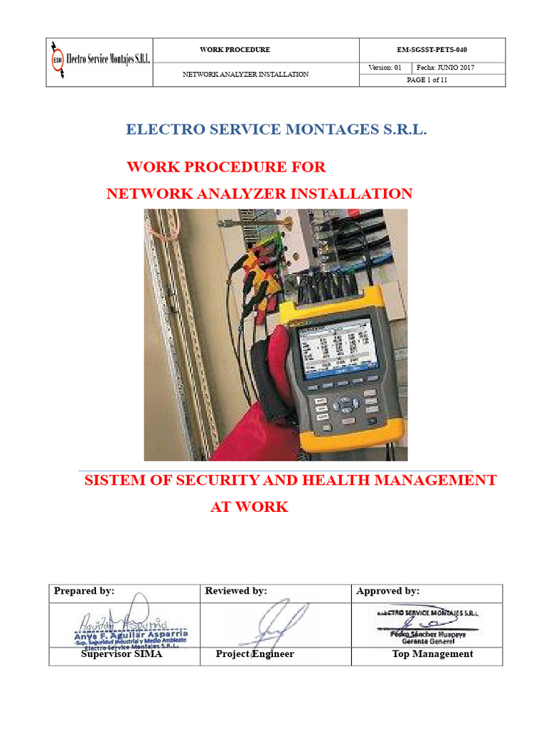 Work Procedure For Network Analyzer Installation | PDF | Insulator ...