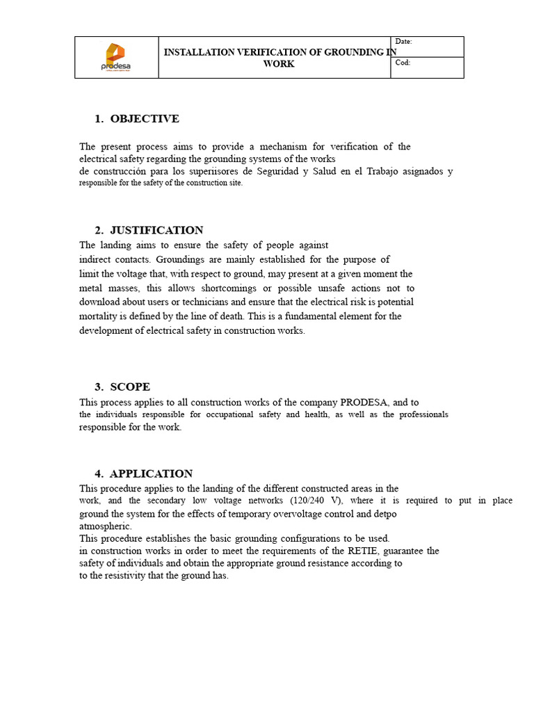 Grounding Installation Verification Guide | PDF | Electricity ...