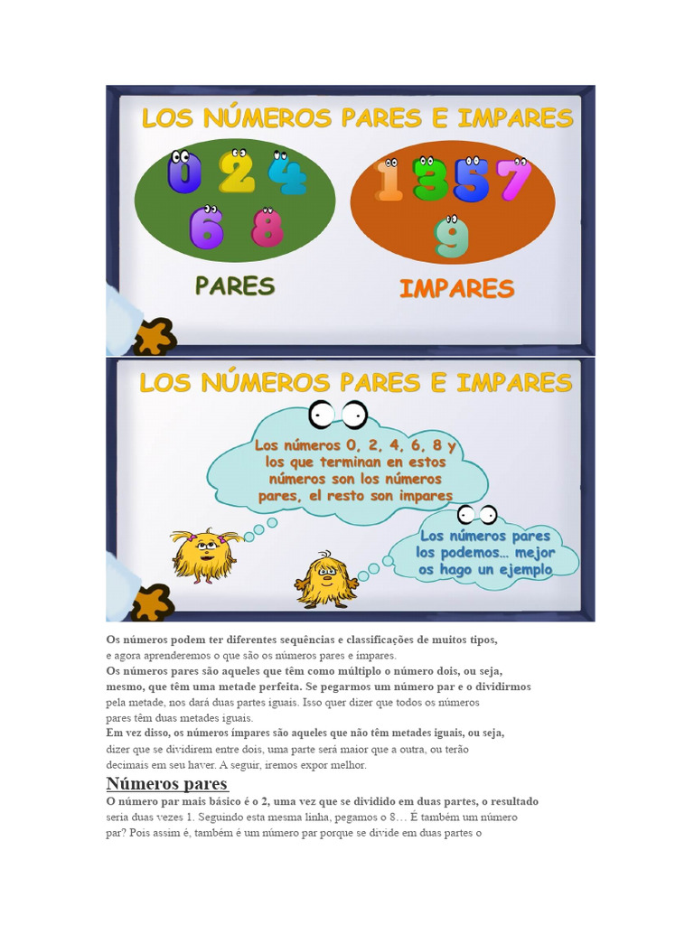 Diferença entre Números Pares e Ímpares | PDF