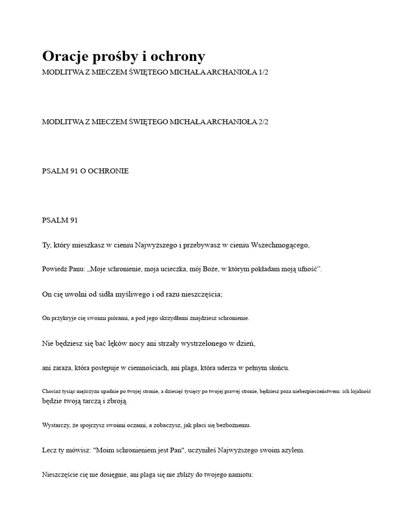 Modlitwy Ochronne Ojca Pio | PDF