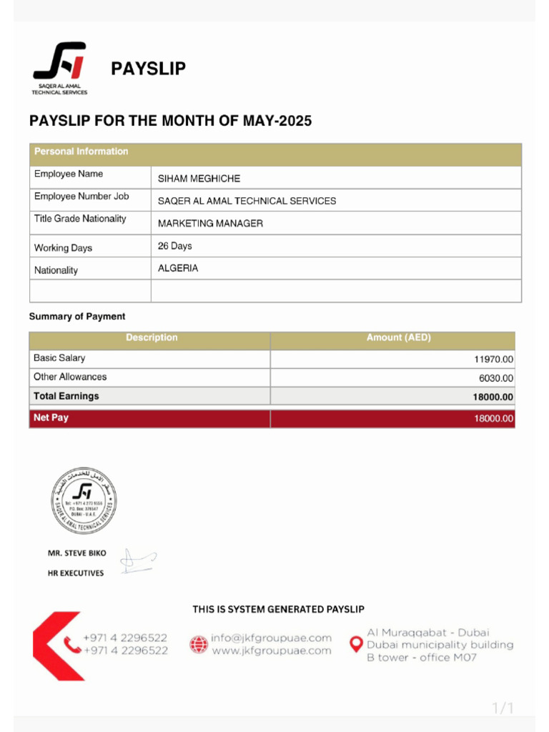 Payslip May 2025 | PDF