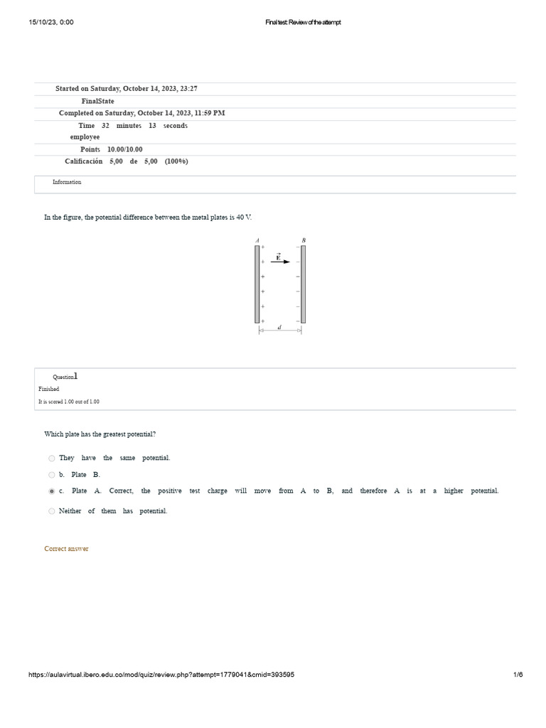Final Test - Review of The Attempt Physics Electromagnetism | PDF ...