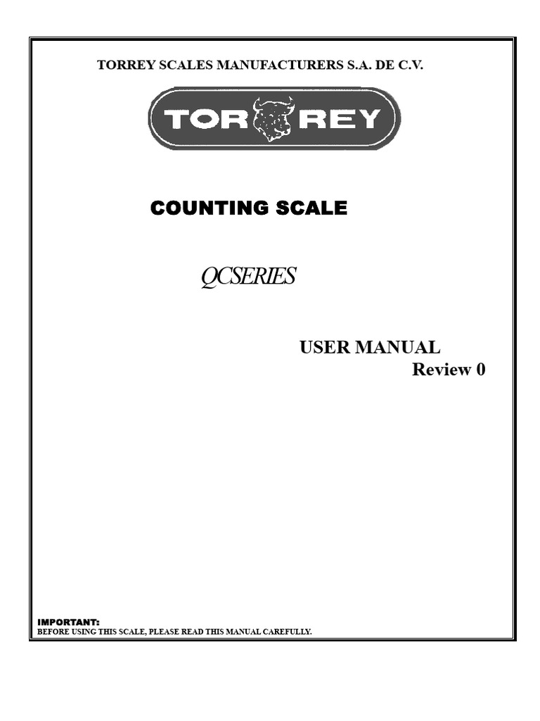 Torrey Qc-20 Scale | PDF | Weight | Pound (Mass)