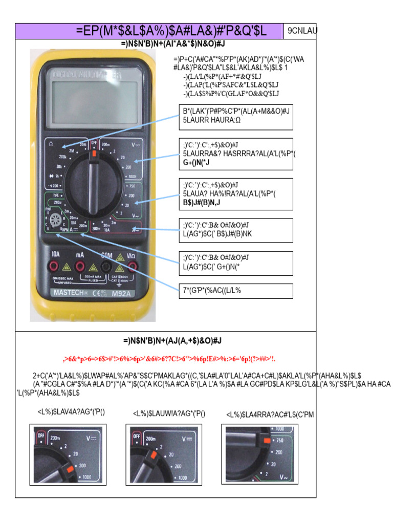 Multimeter Sheet Explanation | PDF | Electricity