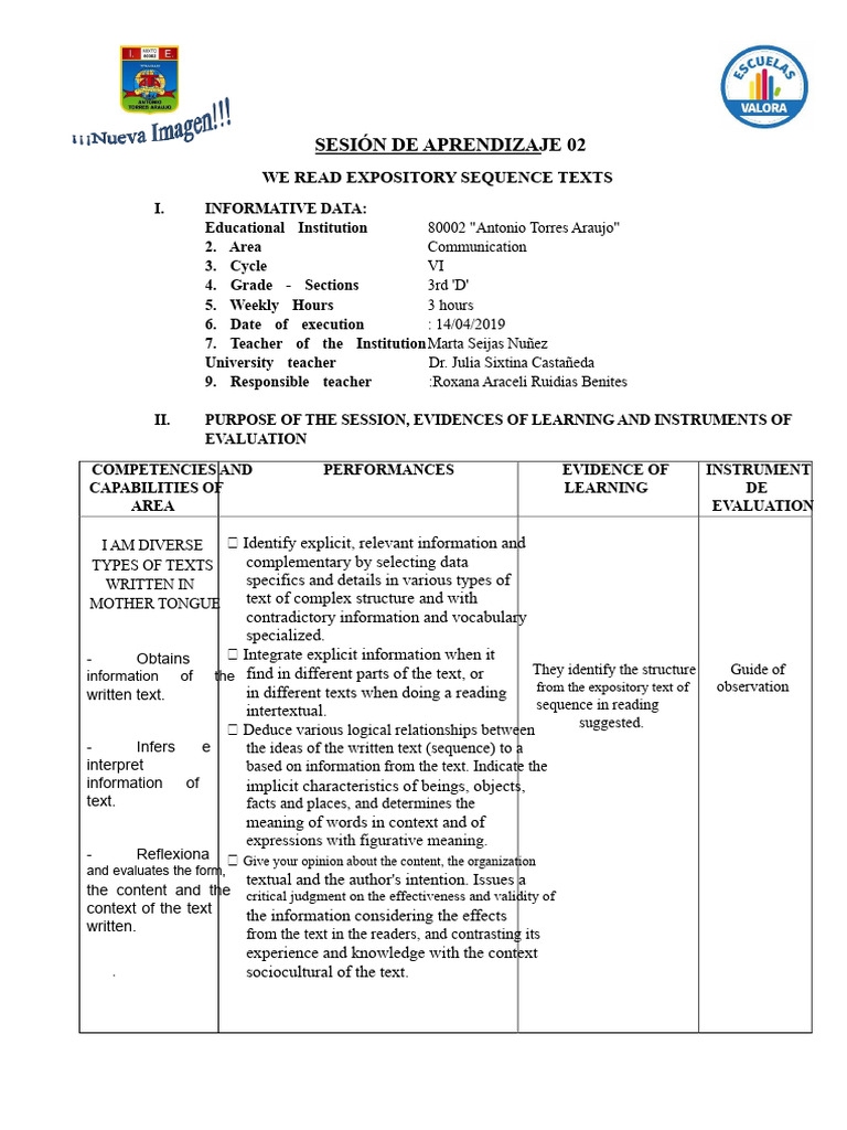 Expository Text of Sequence | PDF | Information | Learning
