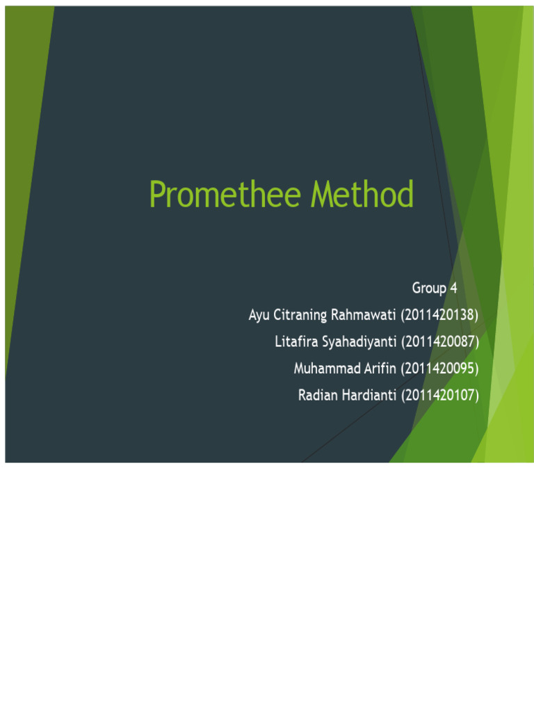 Promethee method | PDF | Methodology | Analysis