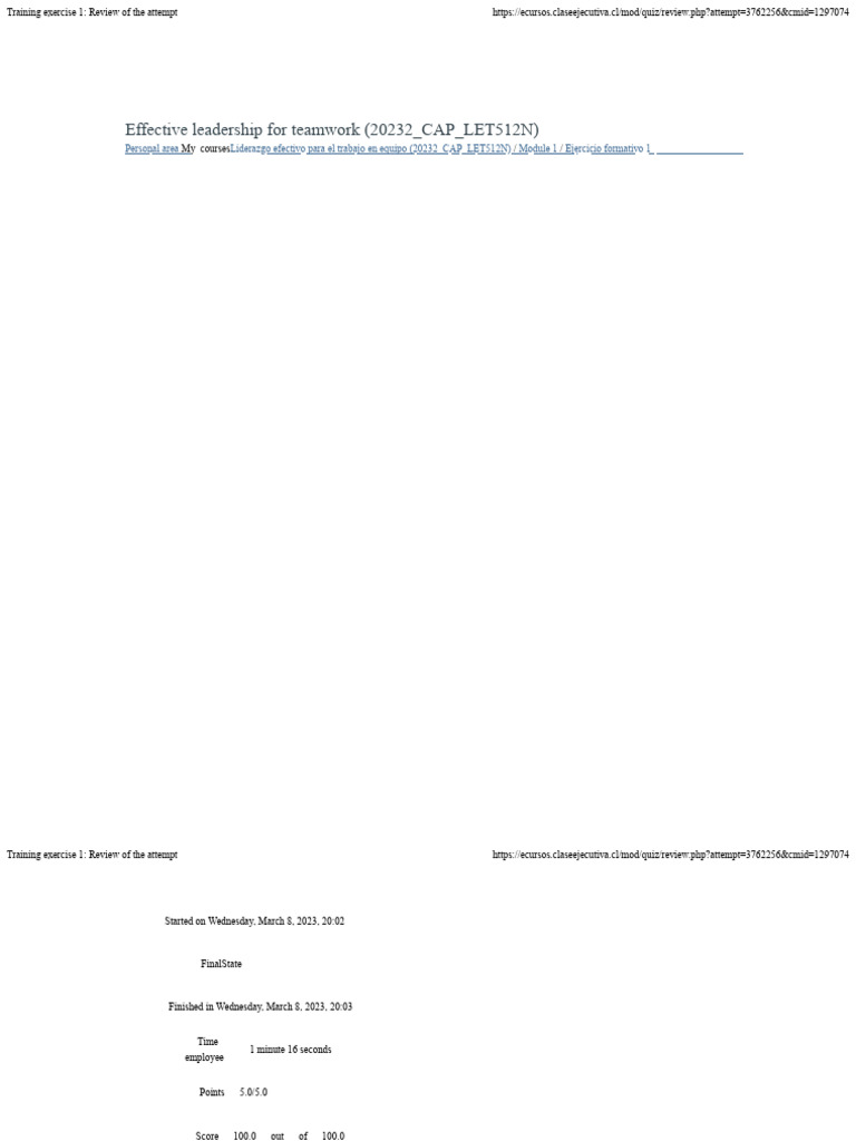 Training exercise 1 Review of the attempt | PDF | Leadership | Liberal Arts Education