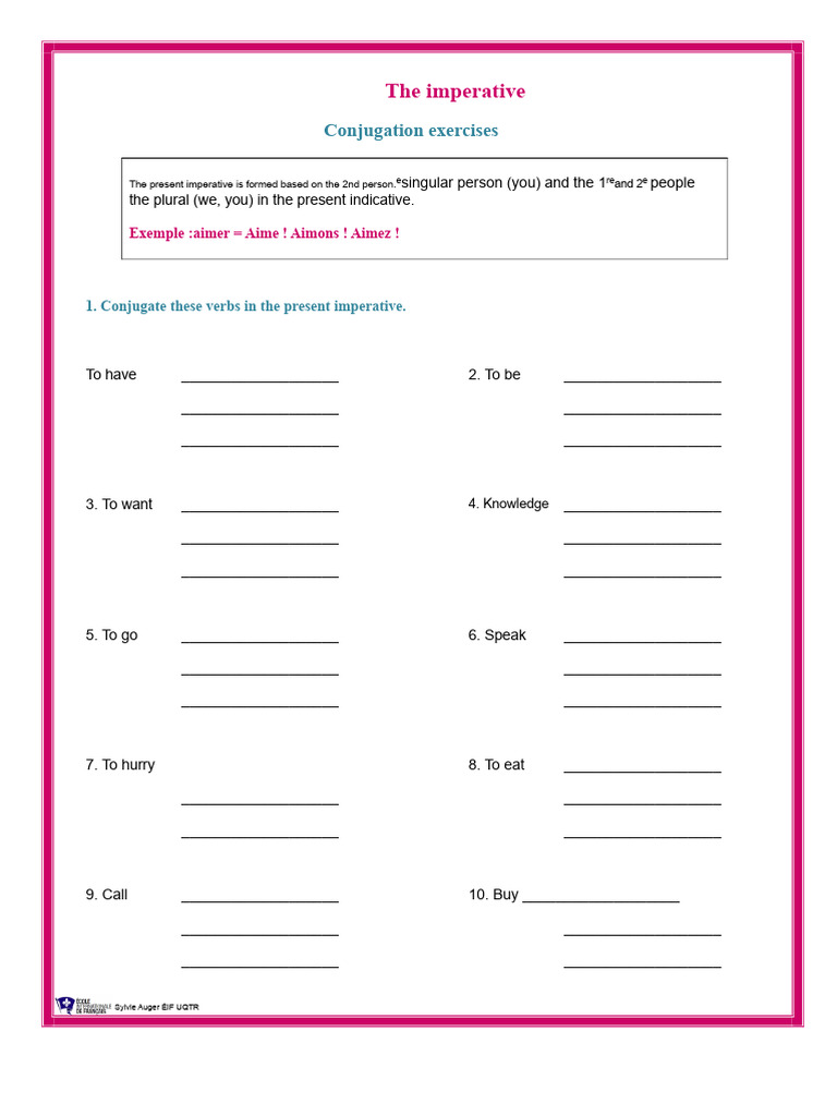 The Imperative Exercises and Corrections | PDF