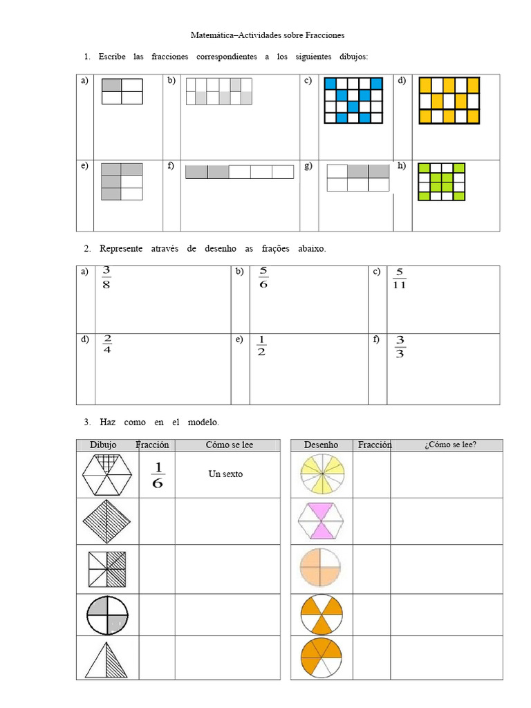 Actividades de Matemáticas: Fracciones | PDF