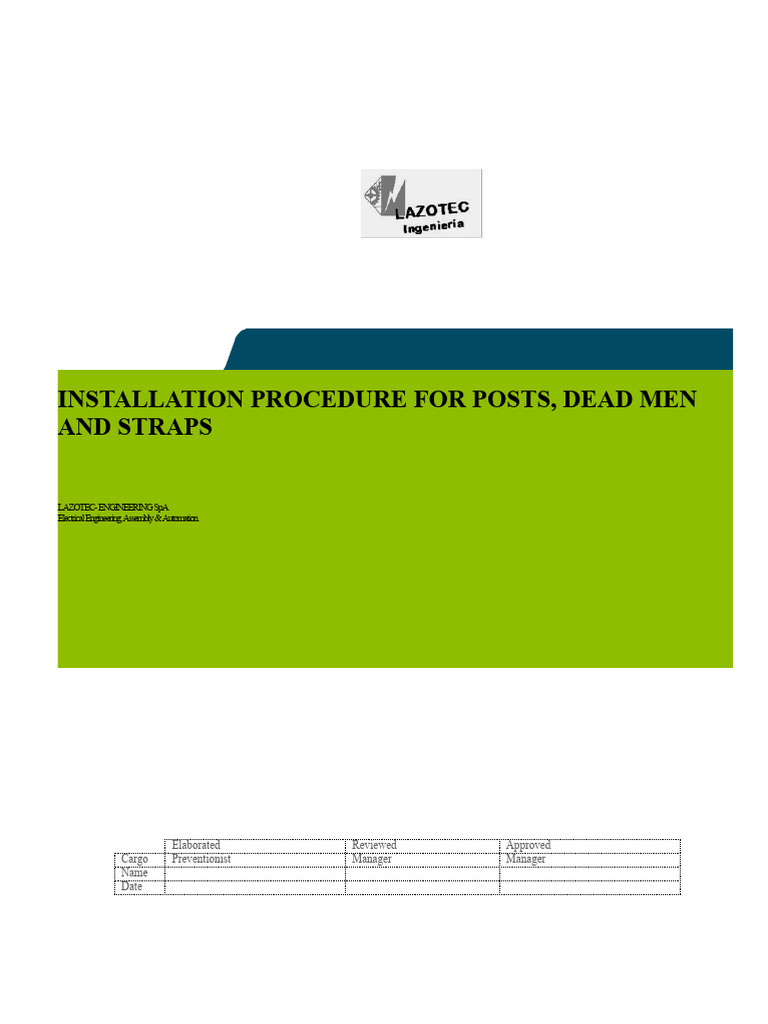 Installation of Dead Posts and Tensioners 1 PDF | PDF | Crane (Machine ...