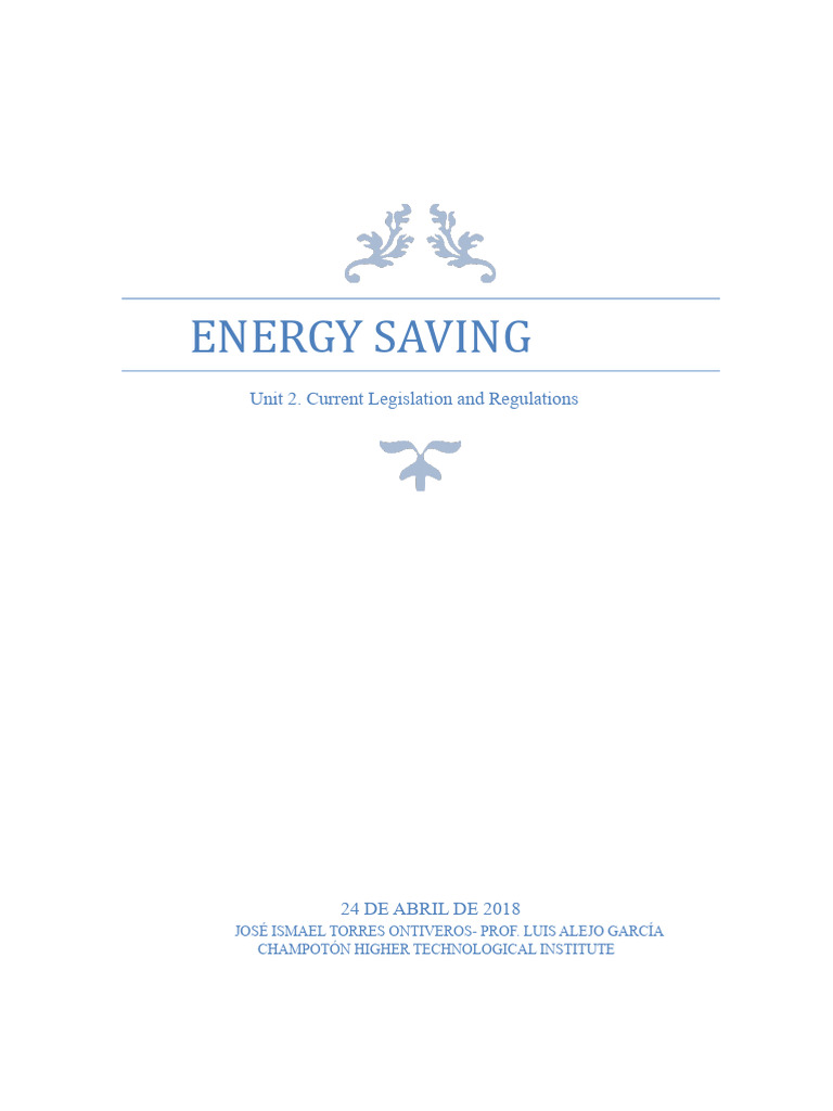 UNIT 2 Energy Saving | PDF | Efficient Energy Use | Energy Conservation