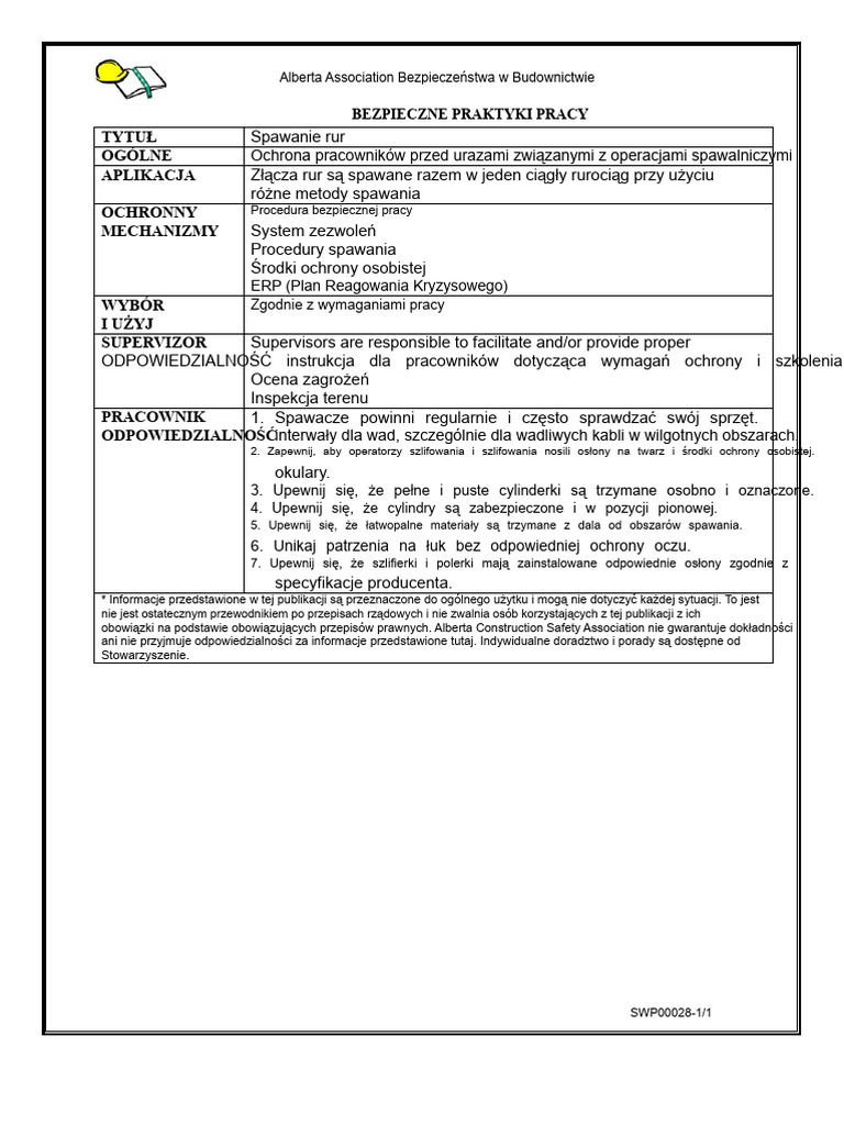 Spawanie Rur SOP | PDF