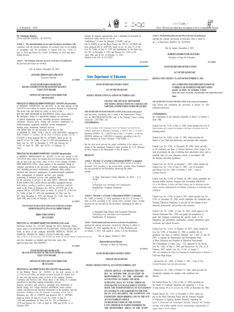 SEEDUC RJ Curricular Grade 2023 Do | PDF | Curriculum | Pedagogy