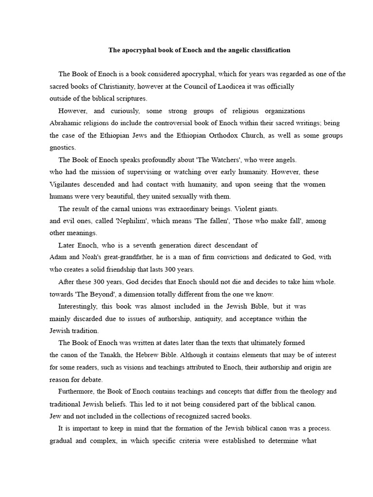 Book of Enoch: Watchers and Angels | PDF | Book Of Enoch | Fallen Angels