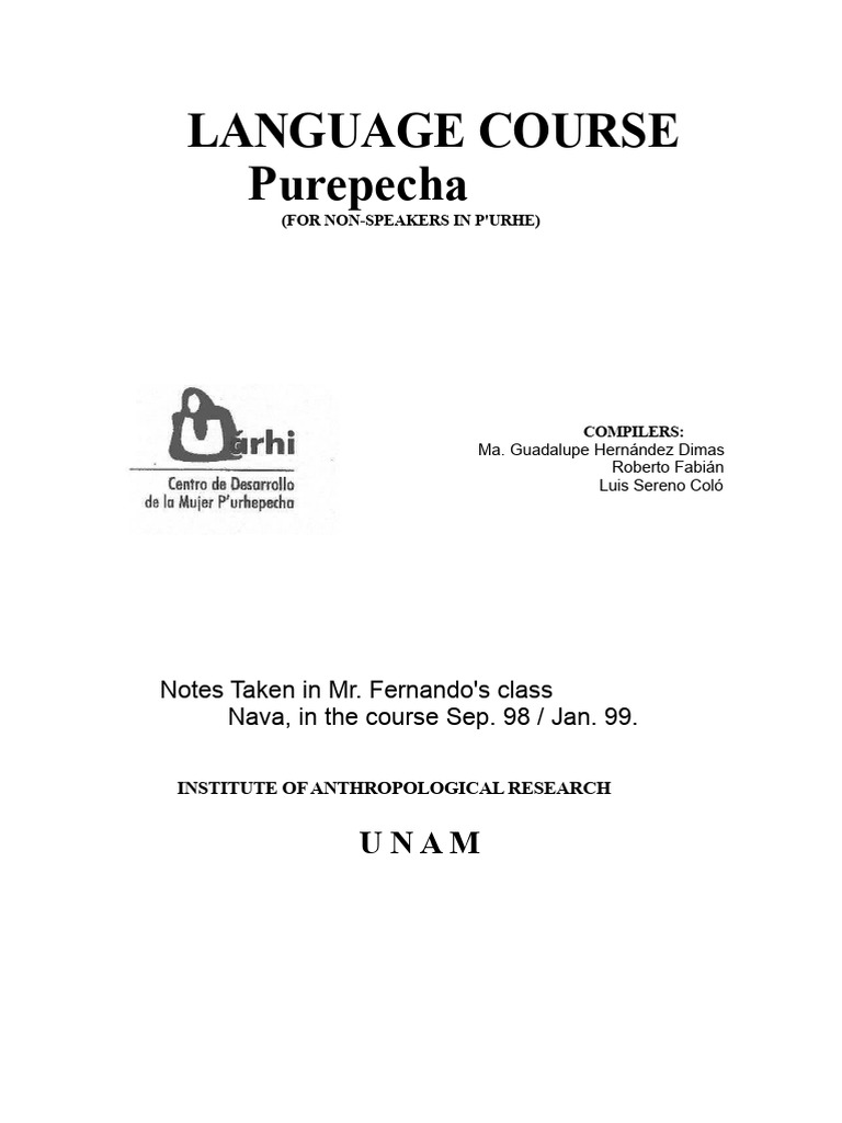 Purepecha Language Course Overview | PDF | Stress (Linguistics ...
