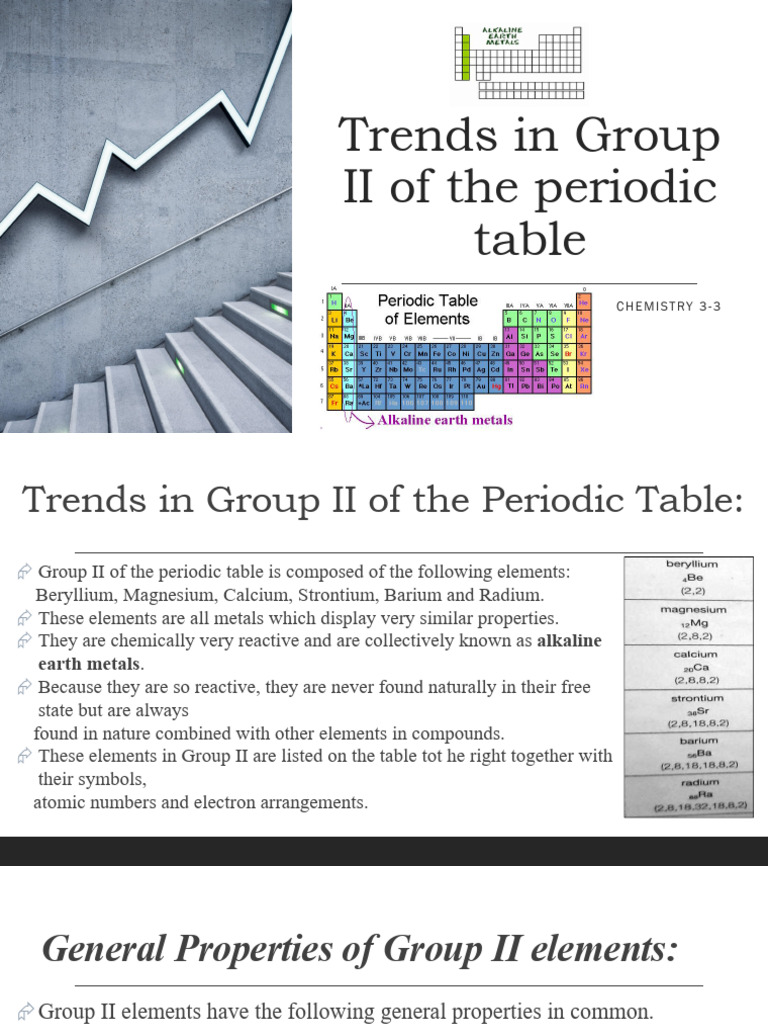 Trends in Group II of The Periodic Table | PDF | Magnesium | Physical ...