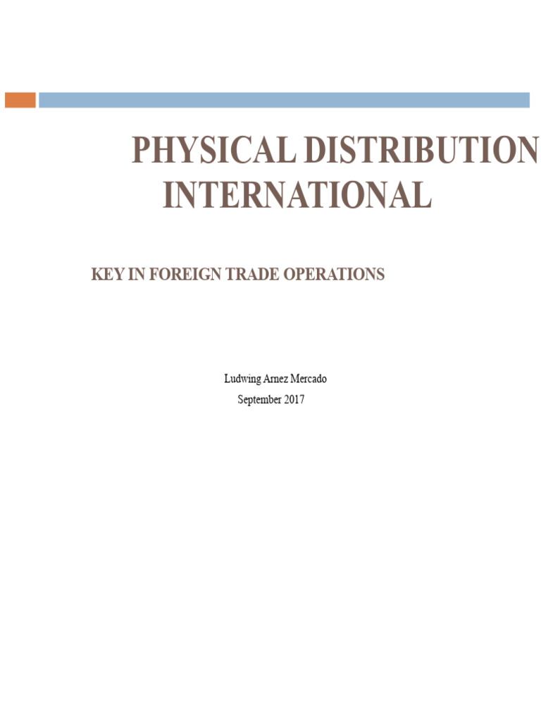 International Physical Distribution | PDF | Cargo | Logistics