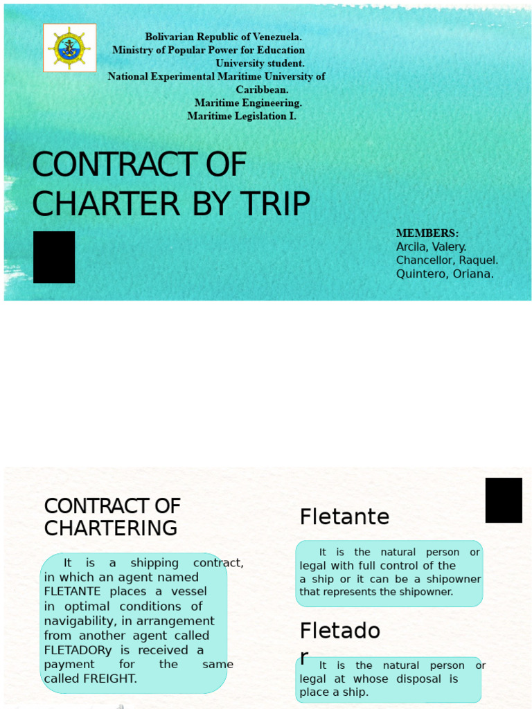Maritime Charter Contract Overview | PDF | Ships | Cargo