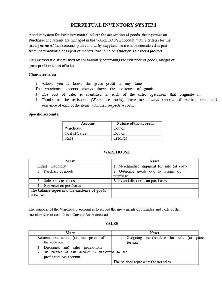 Perpetual Inventory System PDF | PDF | Cost Of Goods Sold | Financial ...