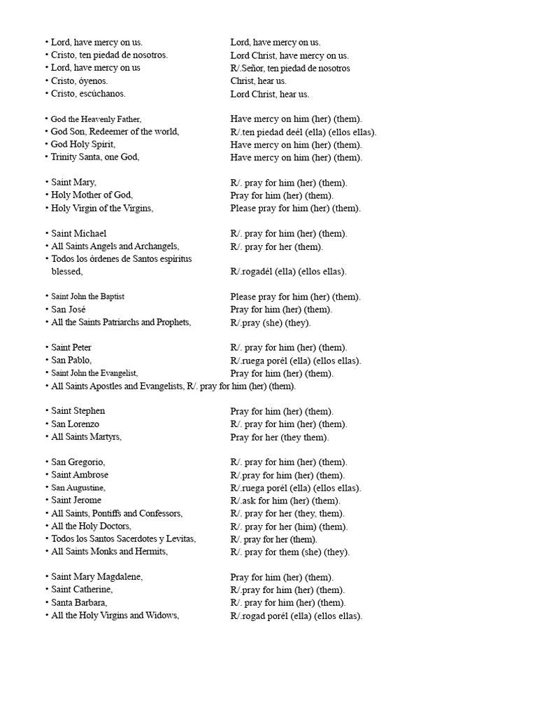 Litanies For The Faithful Departed | PDF | Lord's Prayer | Mary, Mother ...