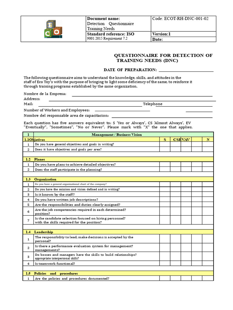 Questionnaire DNC WORD | PDF | Performance Appraisal | Organizational ...