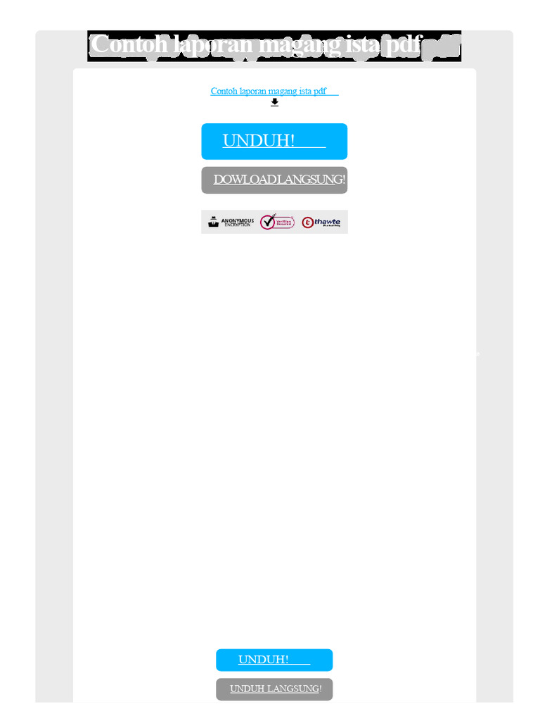 Contoh Laporan Magang Ista PDF | PDF