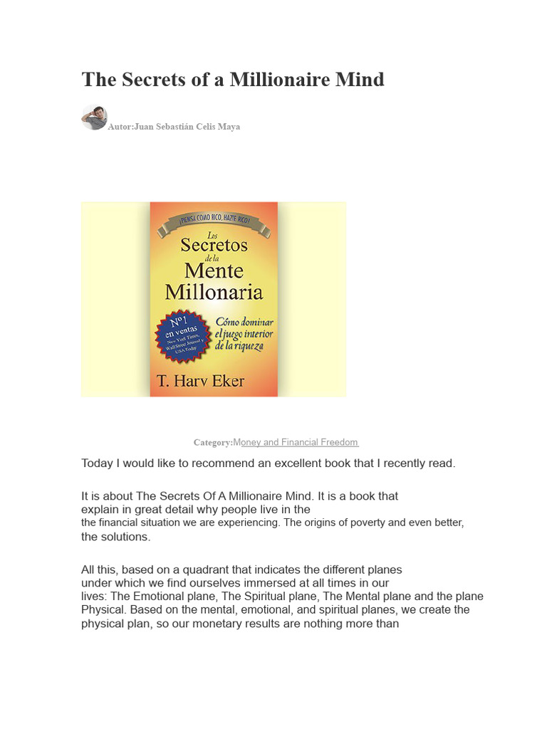 Unlocking Millionaire Mindset Secrets | PDF