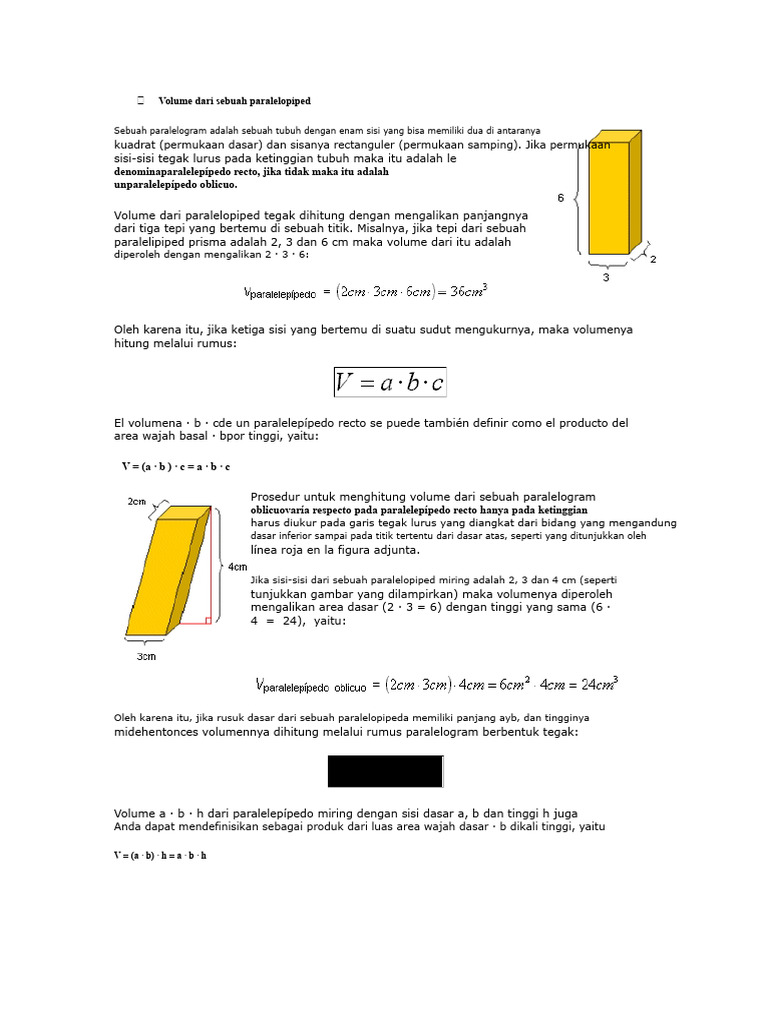Cara Menghitung Volume Benda Geometri | PDF