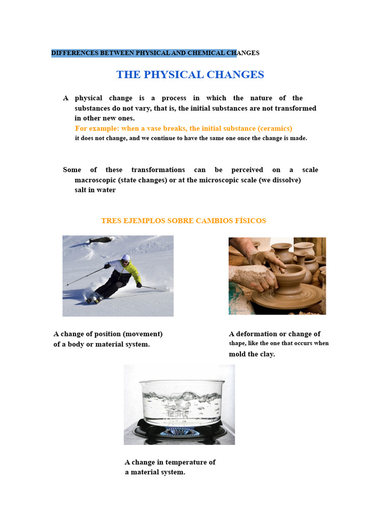 Physical vs. Chemical Changes Explained | PDF