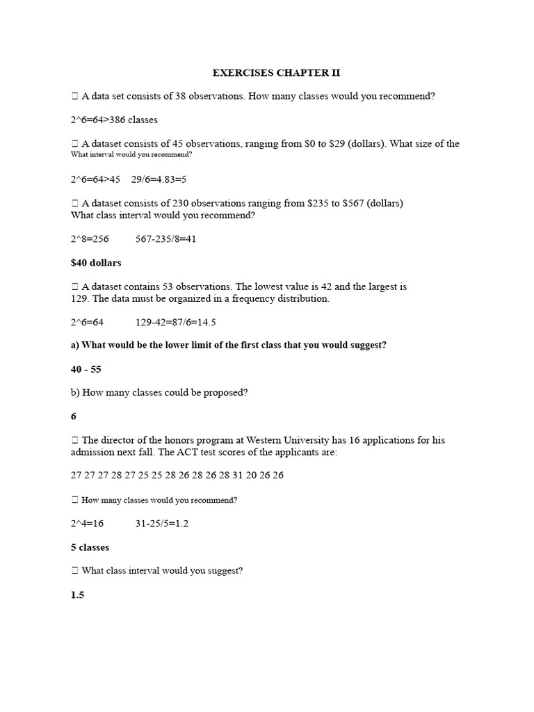 Solved Exercises Intervals | PDF
