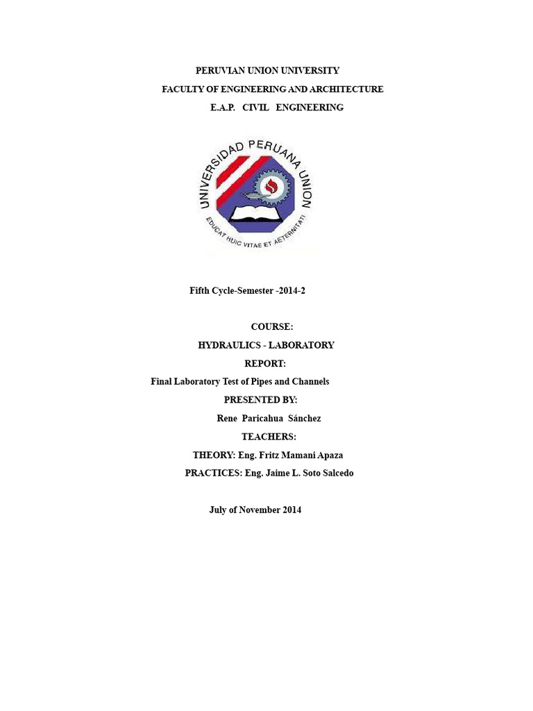 Final Hydraulic Report | PDF | Pipe (Fluid Conveyance) | Mechanical ...