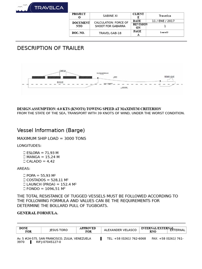 Calculation of Shooting Force (Autosave) | PDF | Tugboat | Shipping