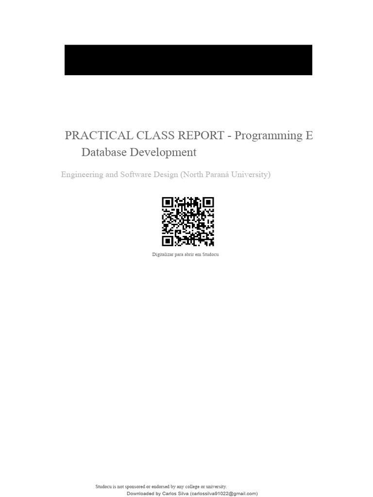 Practical Class Report Programming and Database Development | PDF | My ...