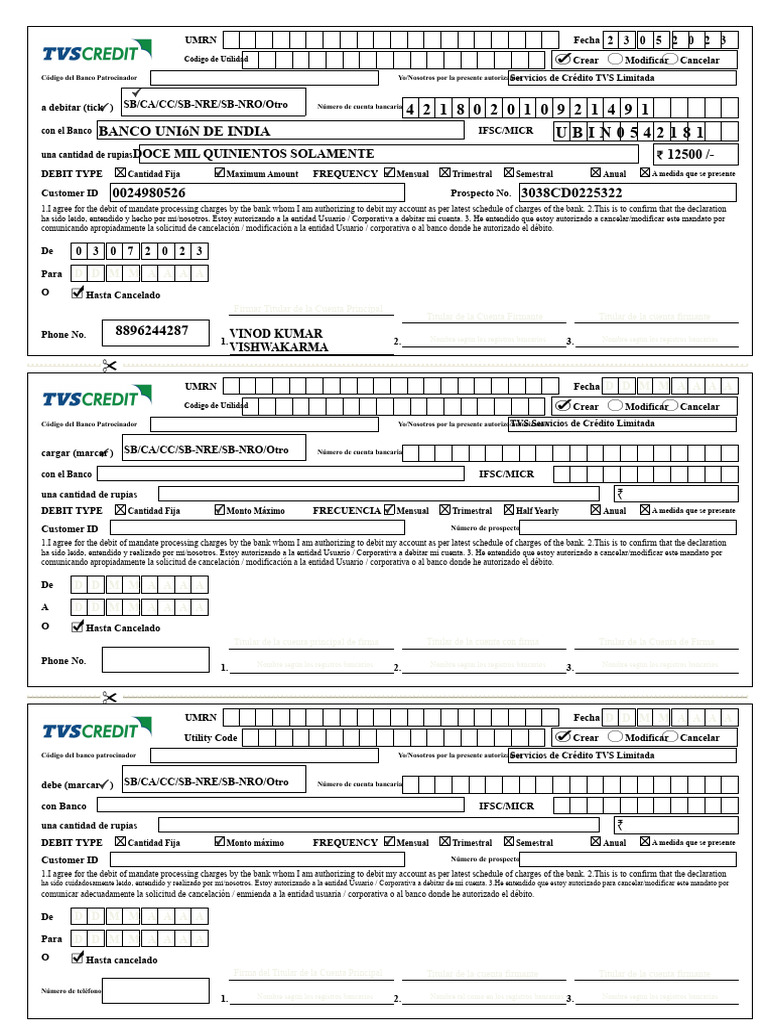 Formulario Ach | PDF | Bancos | Industrias de servicio