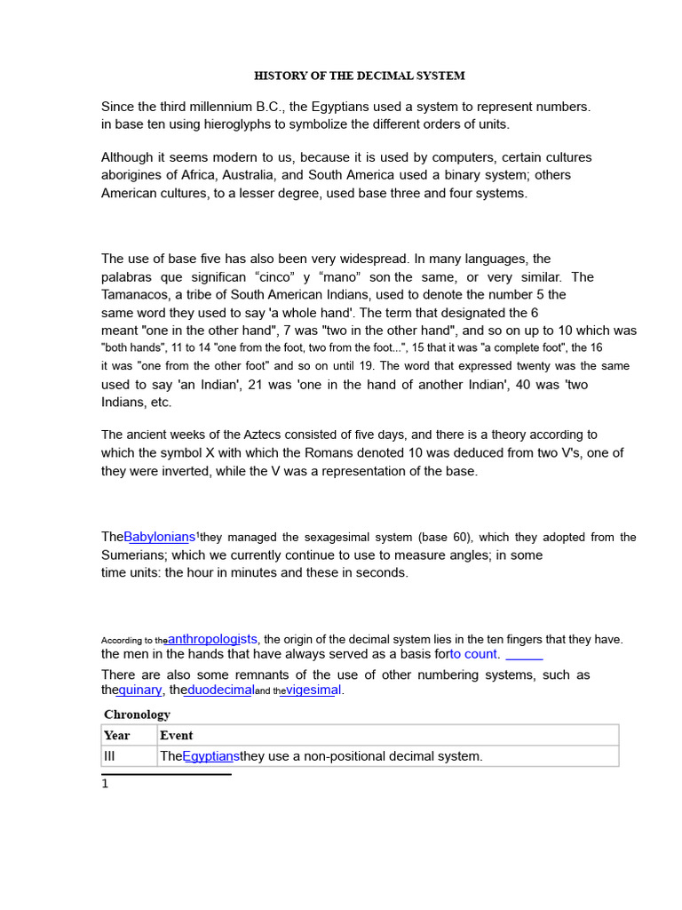 History of The Decimal System | PDF | Numbers | Decimal