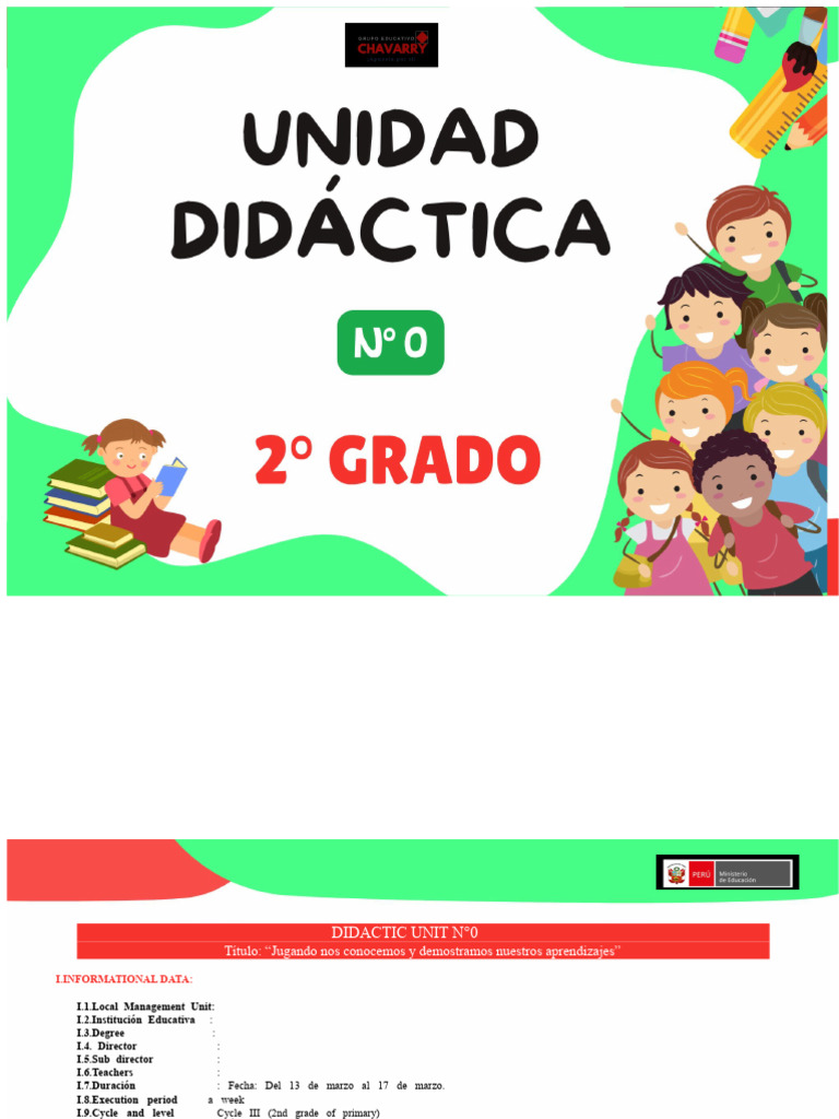 UNIT No. 0 - 2ND GRADE "Playing, We Get To Know Each Other and ...