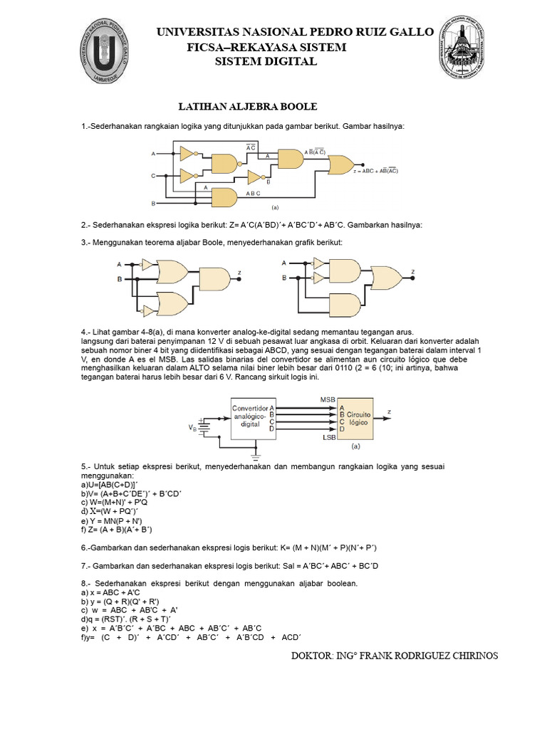 Latihan Aljabar Boolean dan Rangkaian Logika | PDF