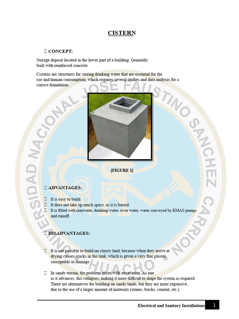 Cistern and Elevated Tank | PDF | Water | Concrete