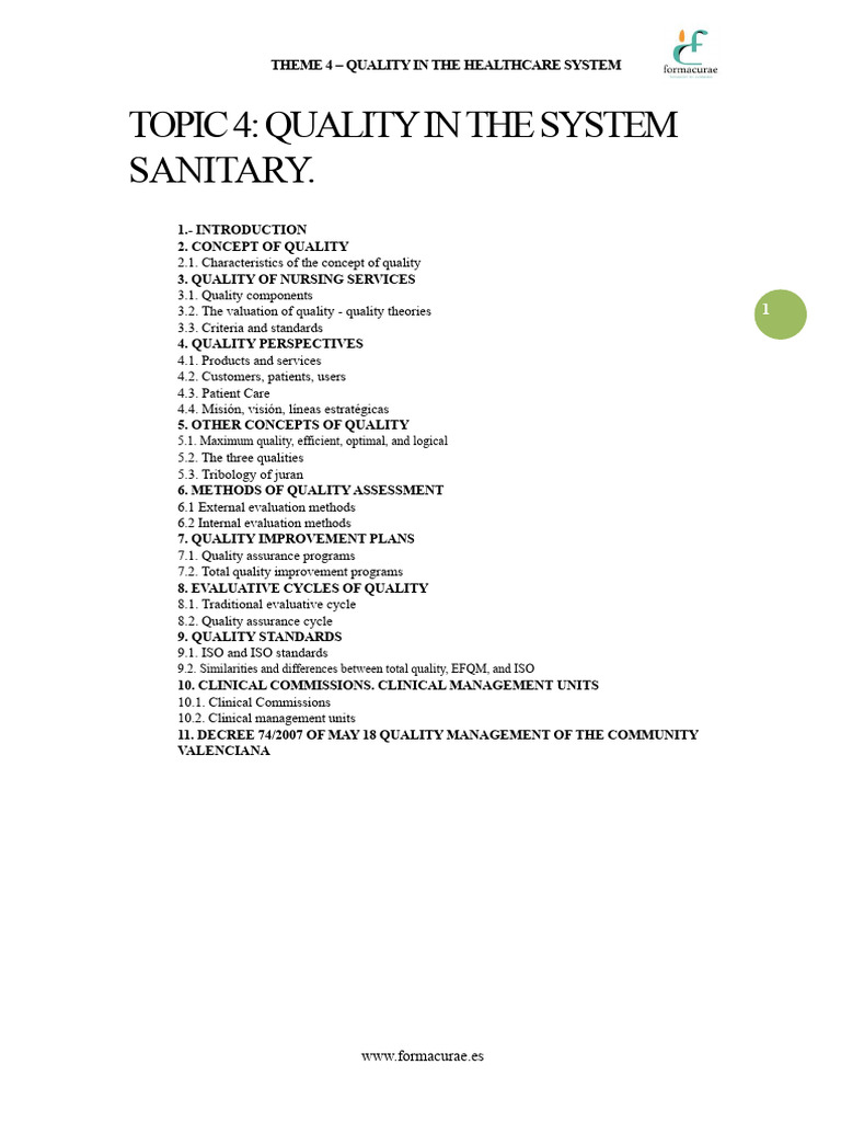 THEME 4 Quality | PDF | Evaluation | Quality Management