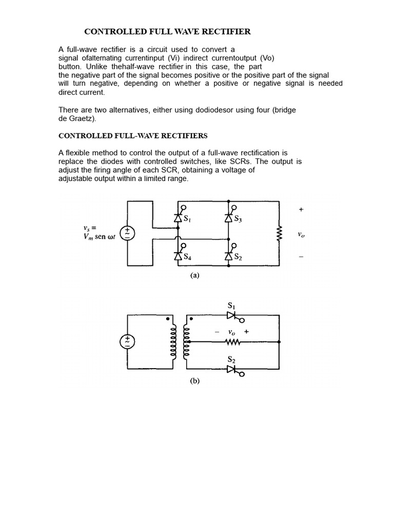 Controlled Full Wave Rectifier | PDF | Rectifier | Diode