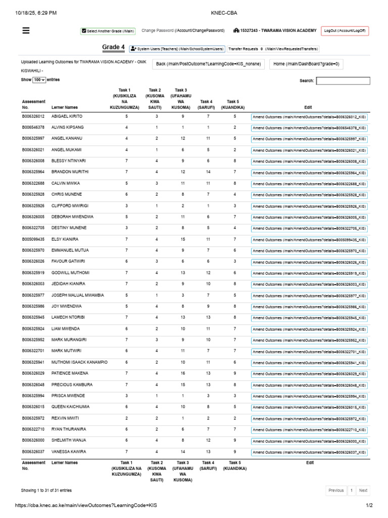 KNEC-CBA Grade 4 Kiswa | PDF