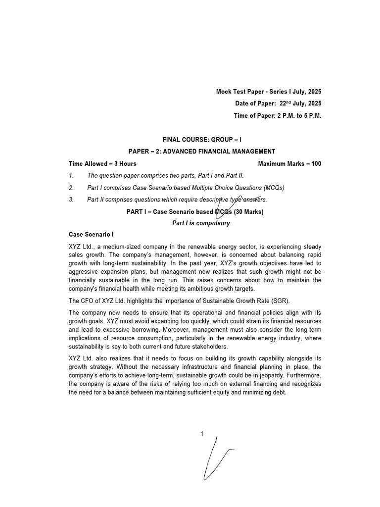 AFM MTP Sep 25 Series 1 Questions | PDF | Beta (Finance) | Futures Contract