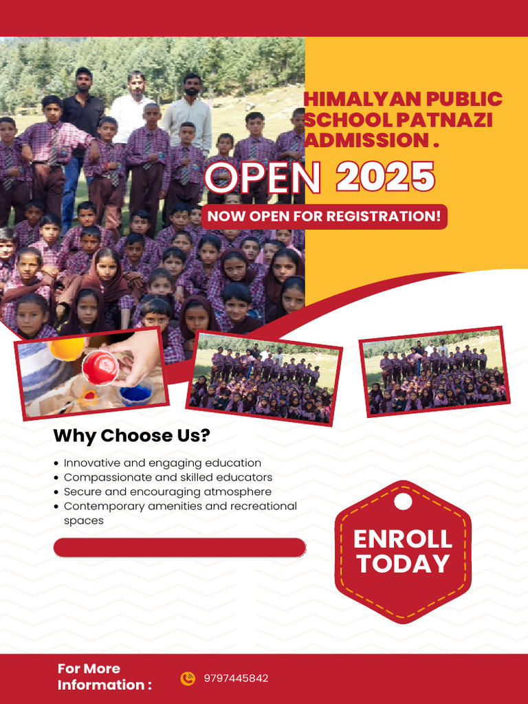Red Yellow and White Modern School Admission Poster PDF | PDF