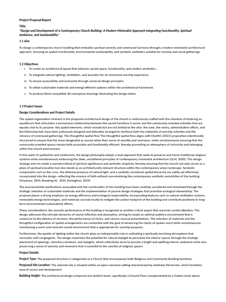 Updated Project Proposal Report CHURCHER | PDF | Minimalism | Door