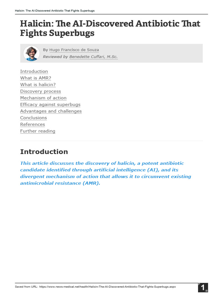 Halicin the AI Discovered Antibiotic That Fights Superbugs | PDF ...