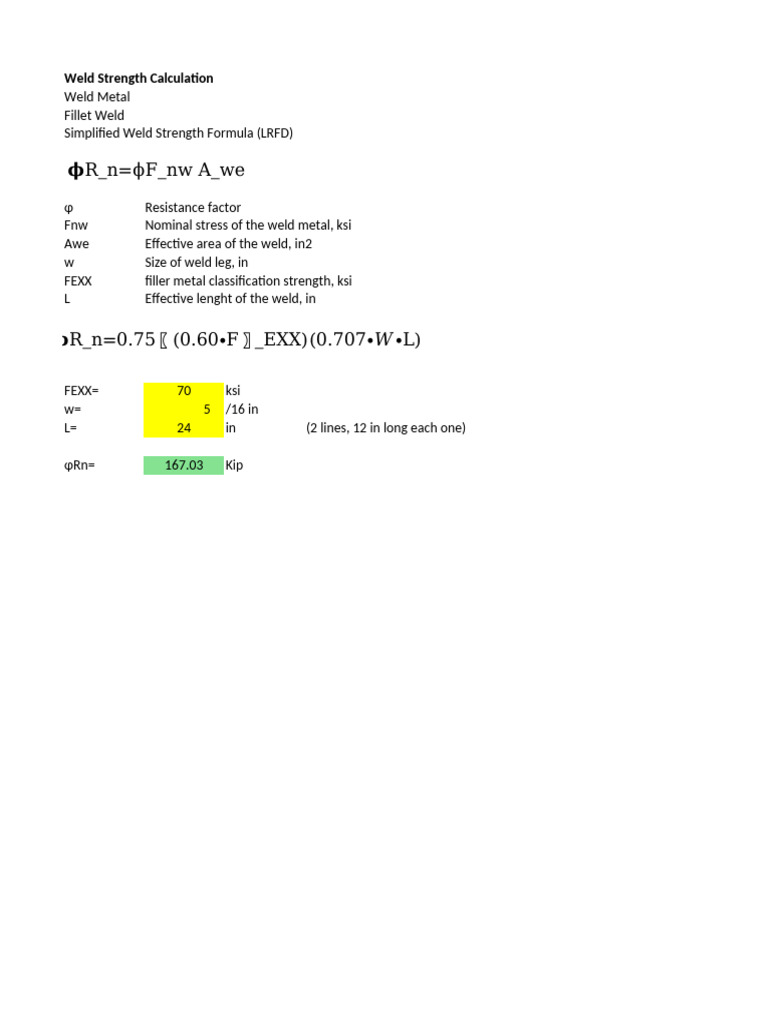 Weld Strength Calculation Guide | PDF