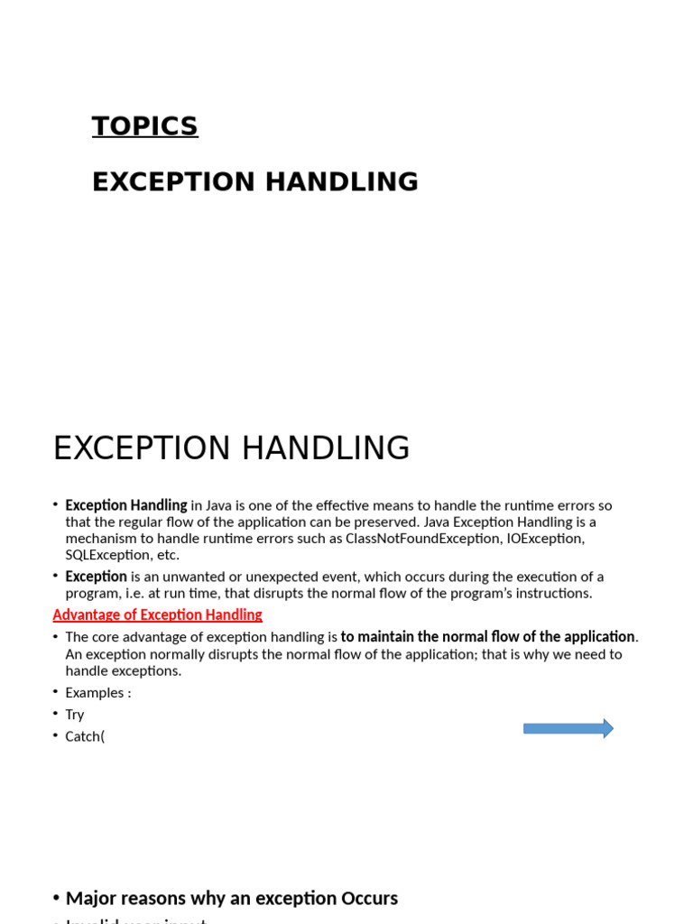 Exception Handling | PDF | Java (Programming Language) | Programming Paradigms