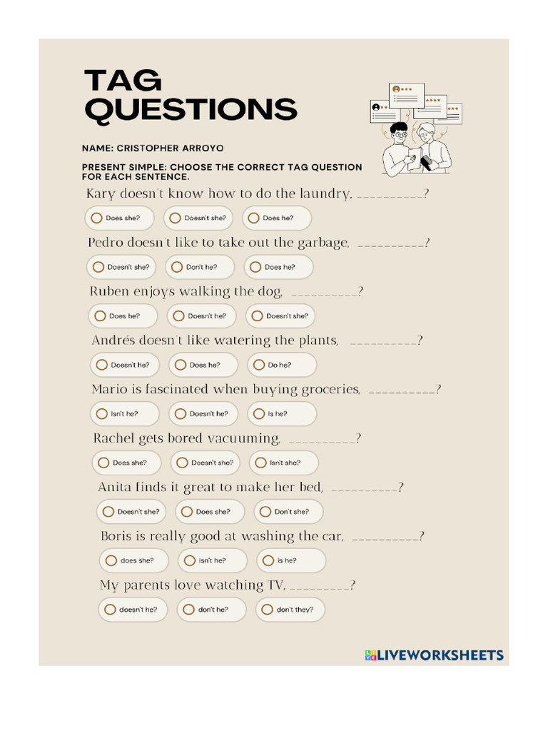 Tag Questions Practice | PDF